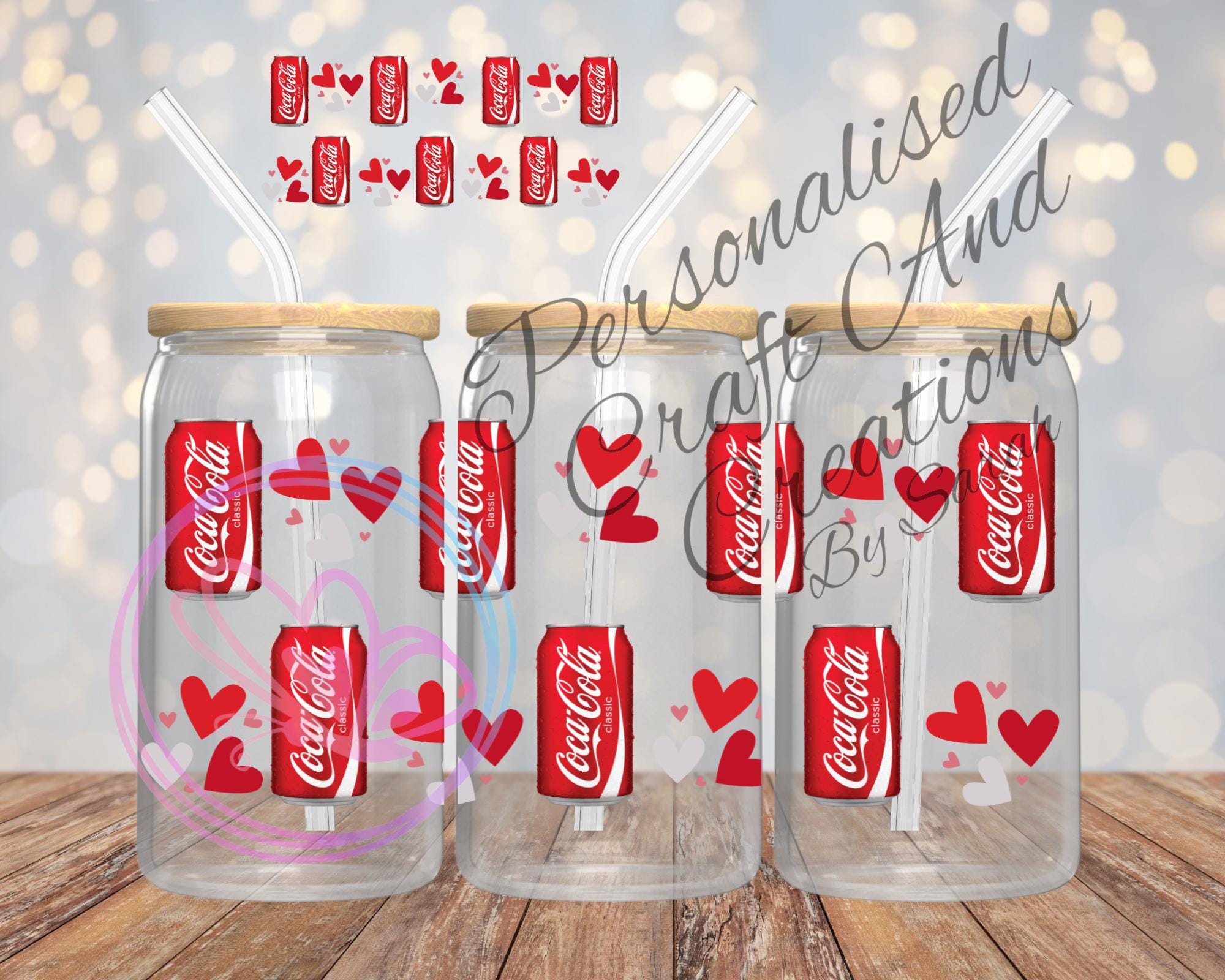16oz Libbey Can Wrap PNG: Coca Cola Snow Globe Design (digital Download ...