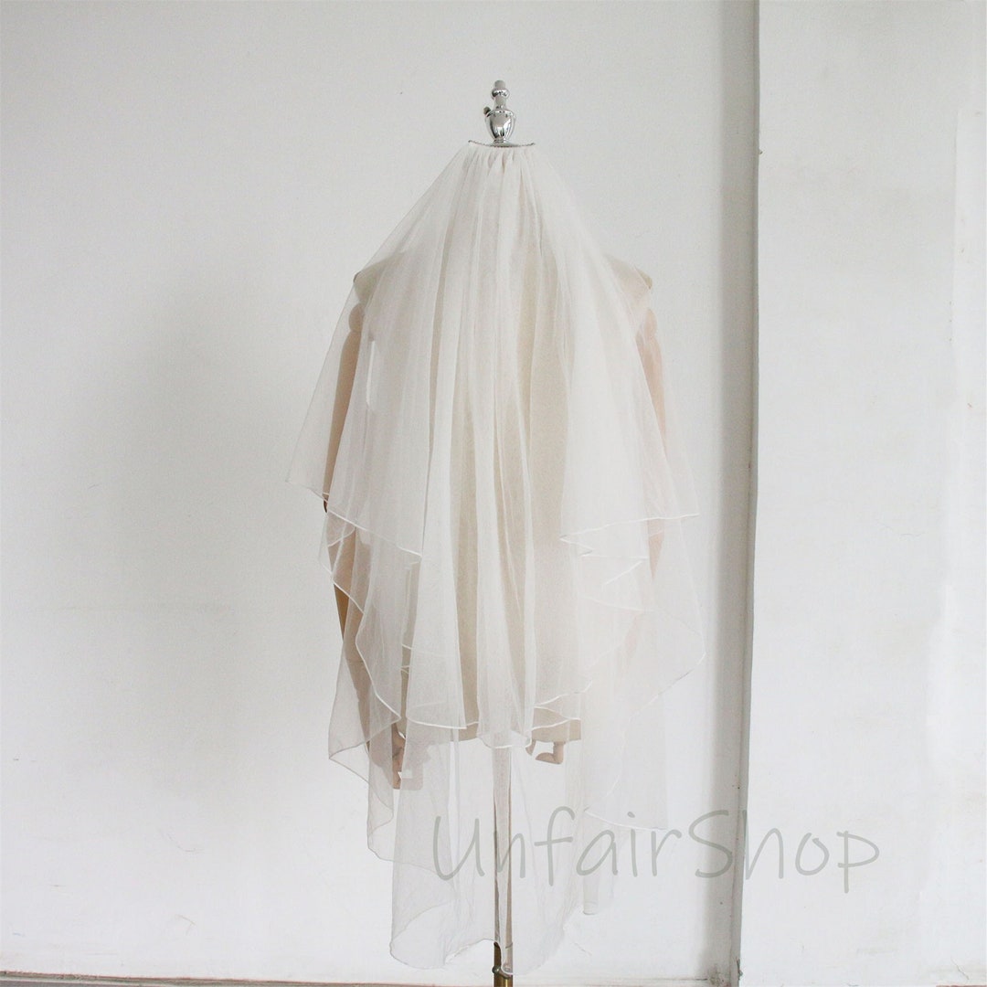 Simple Plain Tulle Wedding Veil Short Tulle Bridal Veil for - Etsy