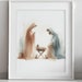 Faceless Nativity Watercolor Print Minimalist Holy Family Scene ...
