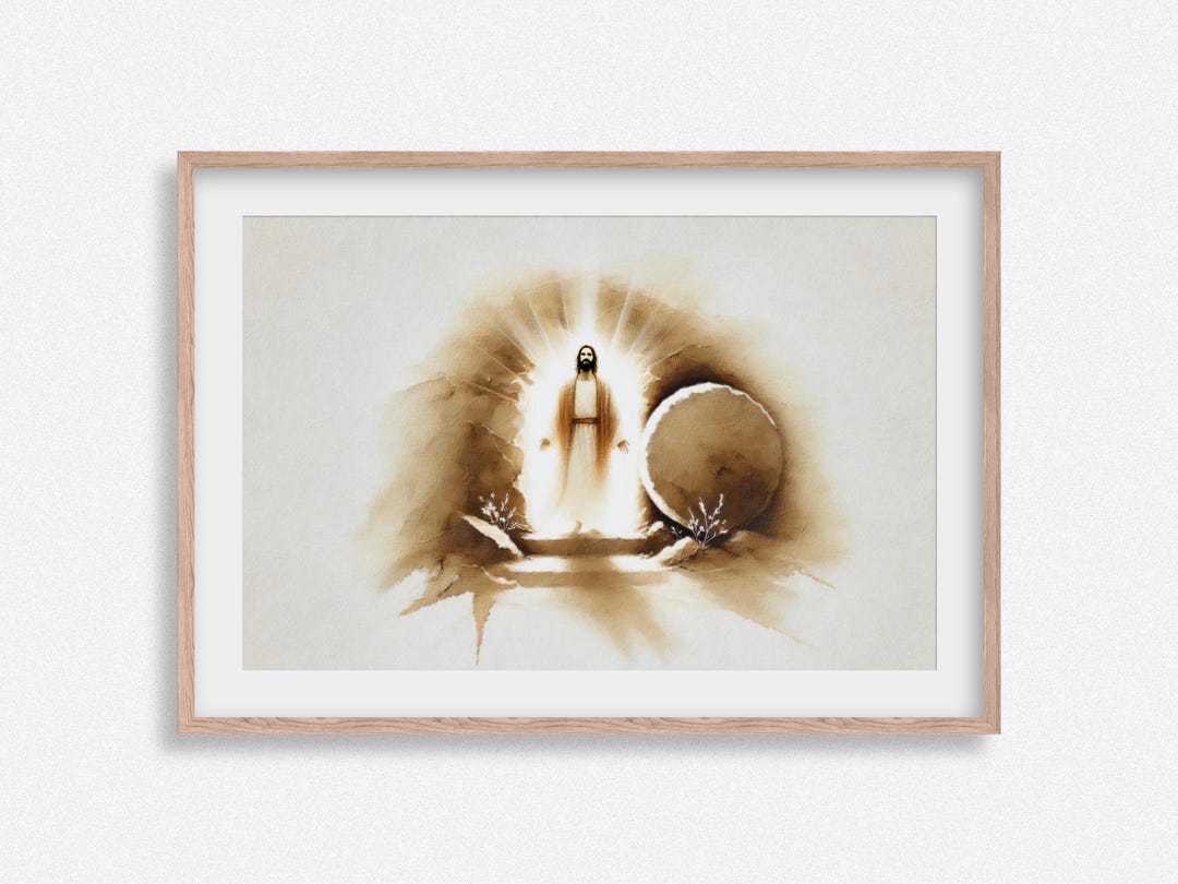 He is Risen, Empty Tomb, Wall Art Jesus Print Jesus Art Easter ...