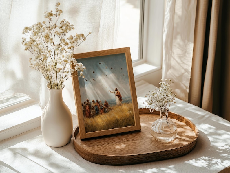 The Sower Parable | Jesus Scattering Seeds | Sacred Biblical Painting ...