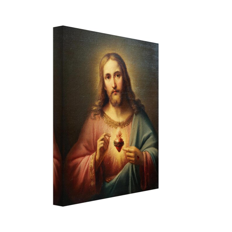 Sacred Heart of Jesus | Divine Mercy Portrait | Vintage Oil Painting ...