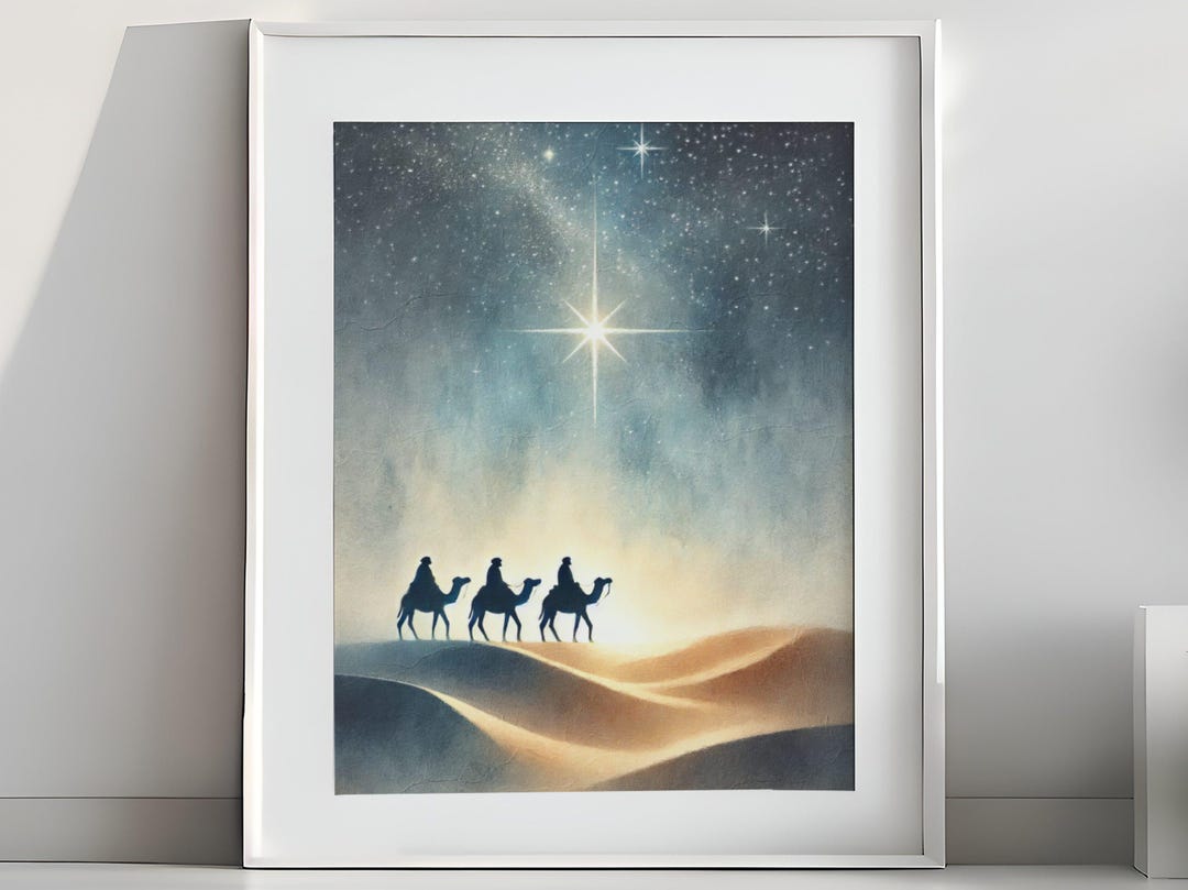 Three Wise Men Nativity Art Print: Star of Bethlehem (digital Download ...