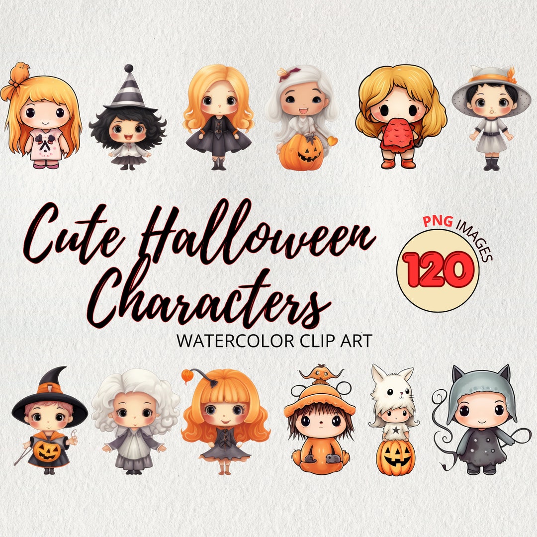 Cute Halloween Characters Clipart: Halloween Art for Crafts - Etsy