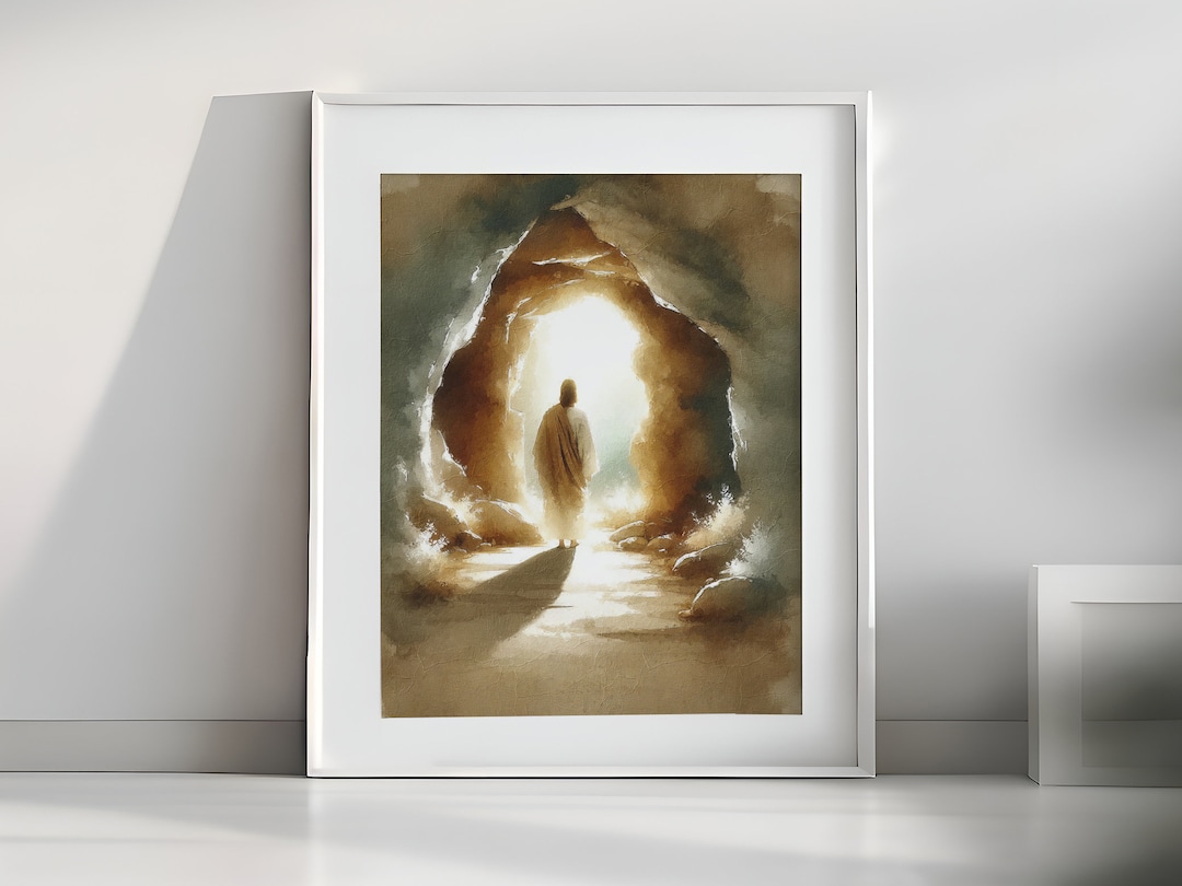 He is Risen Print: Minimalist Watercolor Jesus Art (digital Download ...