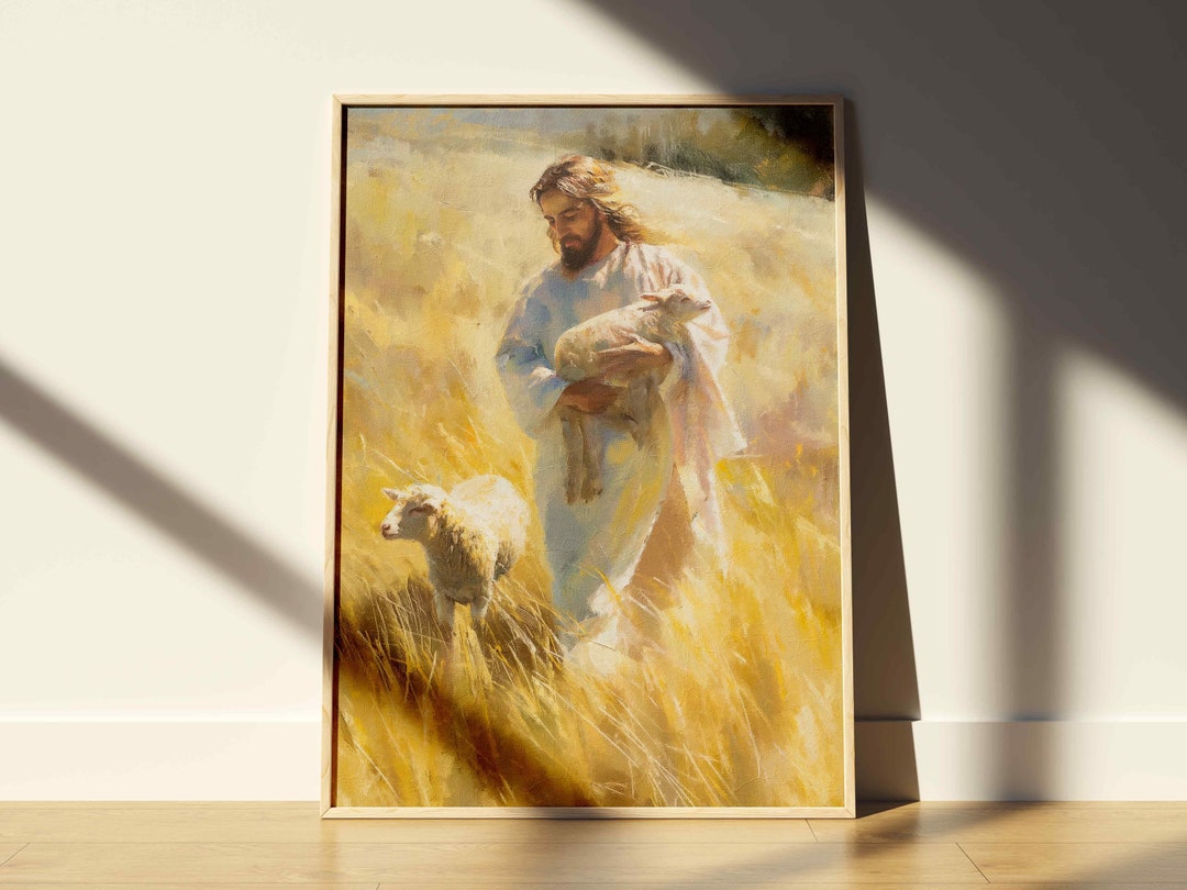 The Journey Home Jesus Portrait Jesus Wall Art Jesus Holding the Lamb ...