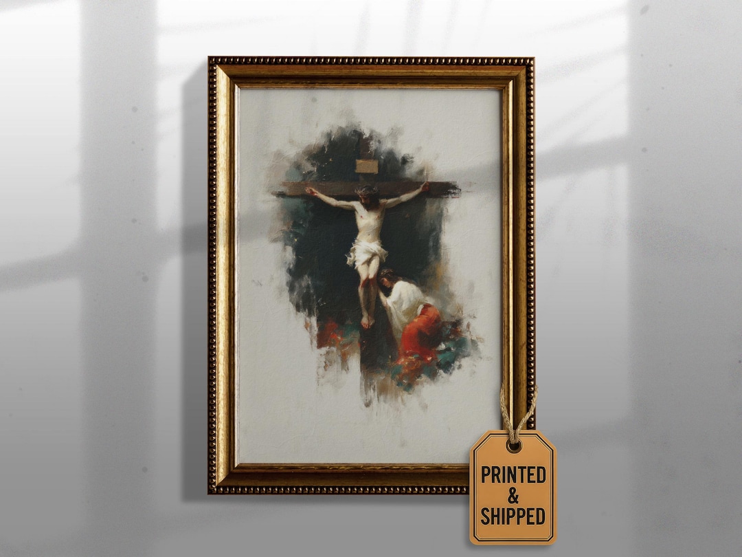 Jesus on the Cross With Mary Magdalene | Crucifixion Painting ...