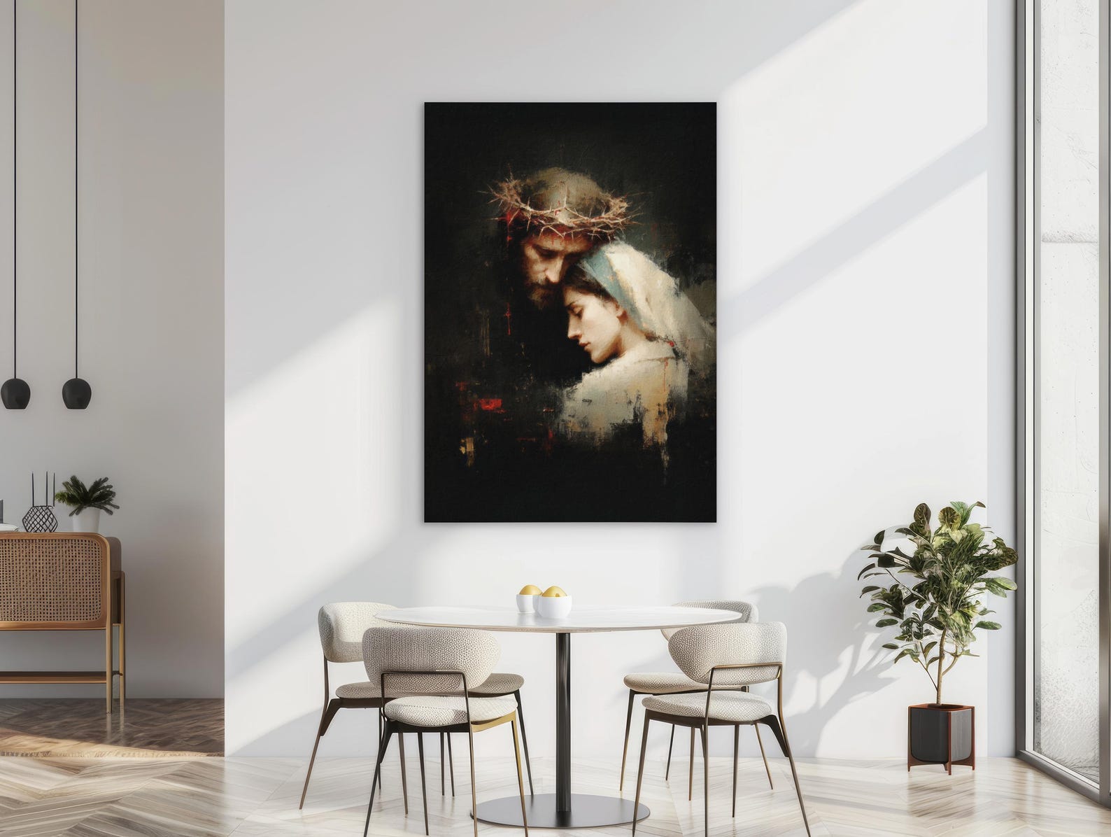 Goodbye Mother Christian Art | Jesus and Mary Sorrowful Embrace ...