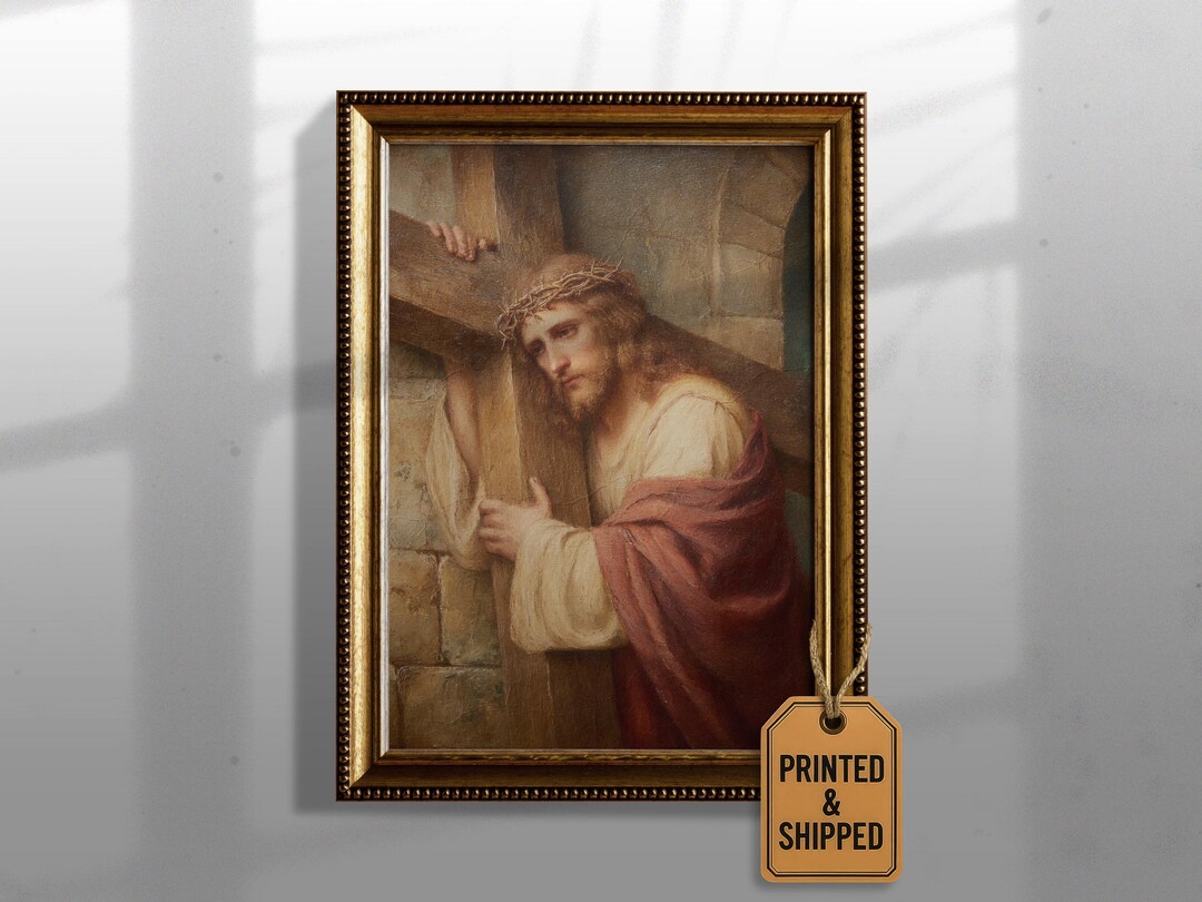 Jesus Carrying the Cross – Catholic Wall Art, Stations of the Cross ...