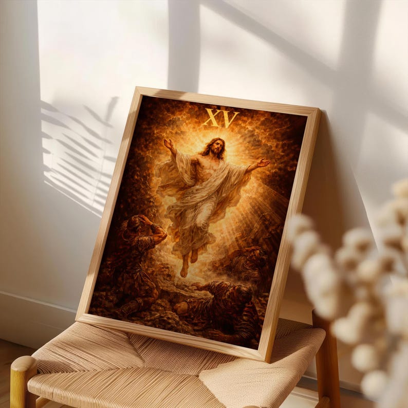 Station XV - Resurrection of Jesus Wall Art, Catholic Easter Canvas ...