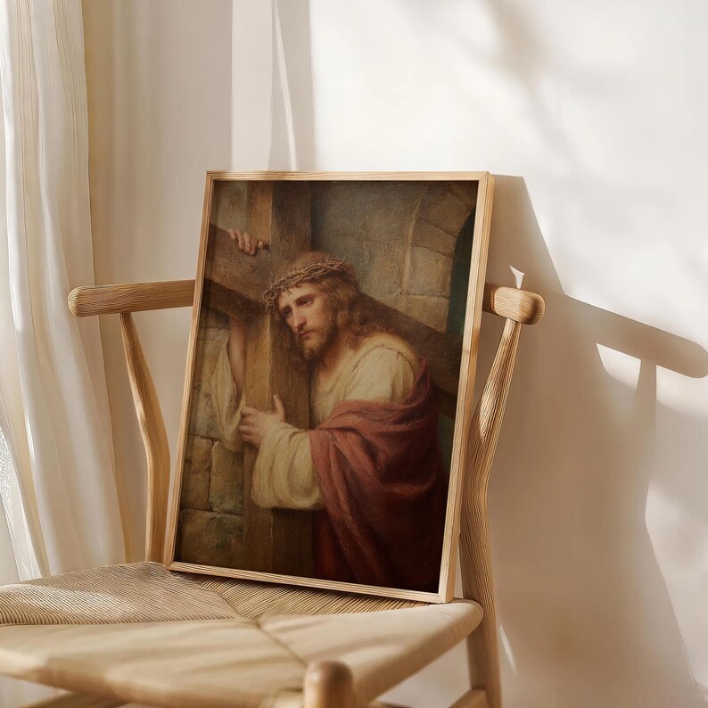 Jesus Carrying the Cross – Catholic Wall Art, Stations of the Cross ...