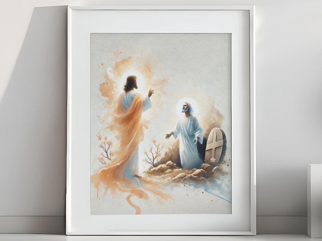 Lazarus' Resurrection, Jesus Healing Miracle Bible Art, Bible Print ...