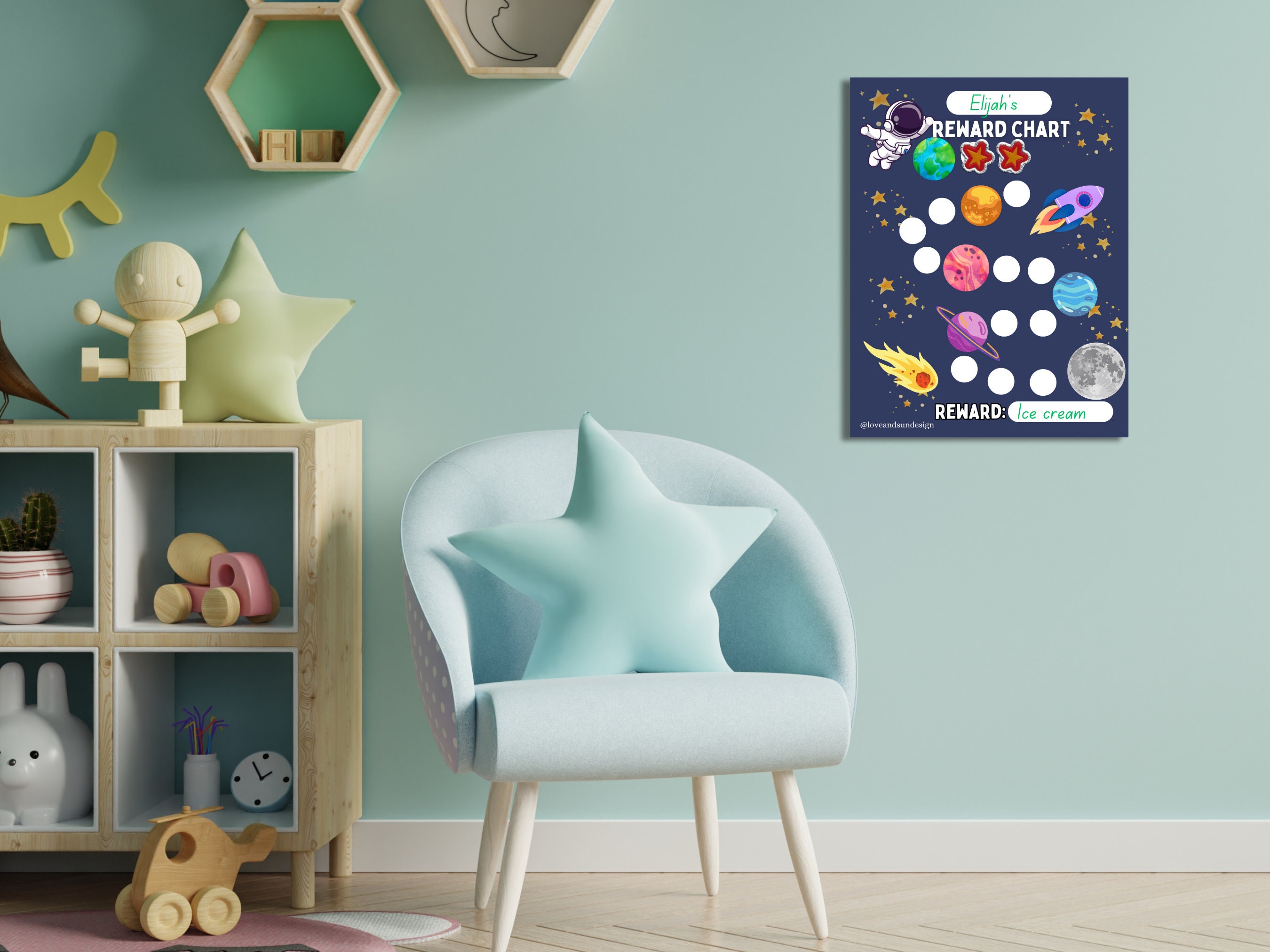 Space Reward Chart Kids Behavior Chart for Kids Reward Chart Kids ...