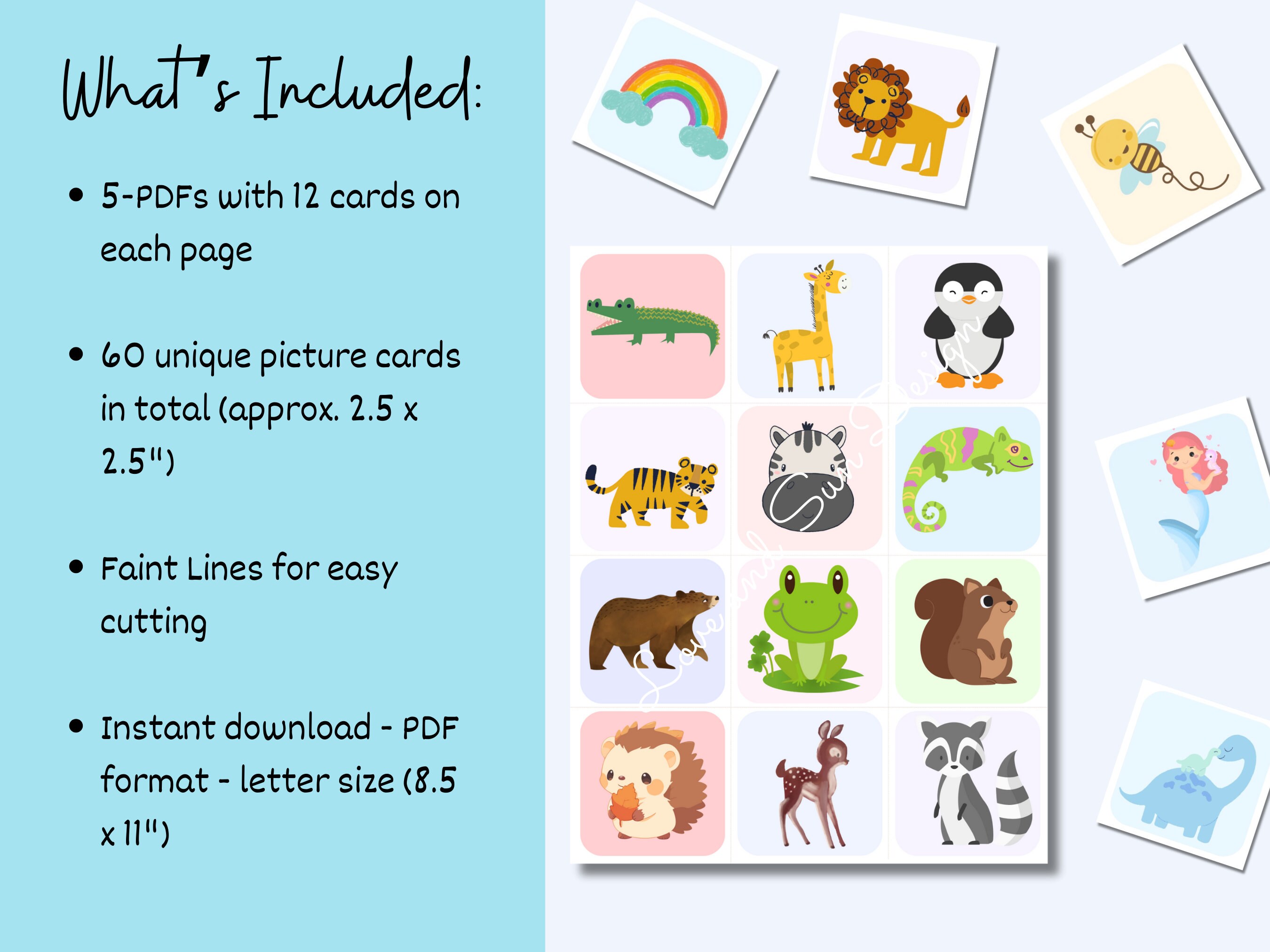 60 Printable Preschool Lunch Box Notes | Cute Animal Cards for Kids ...