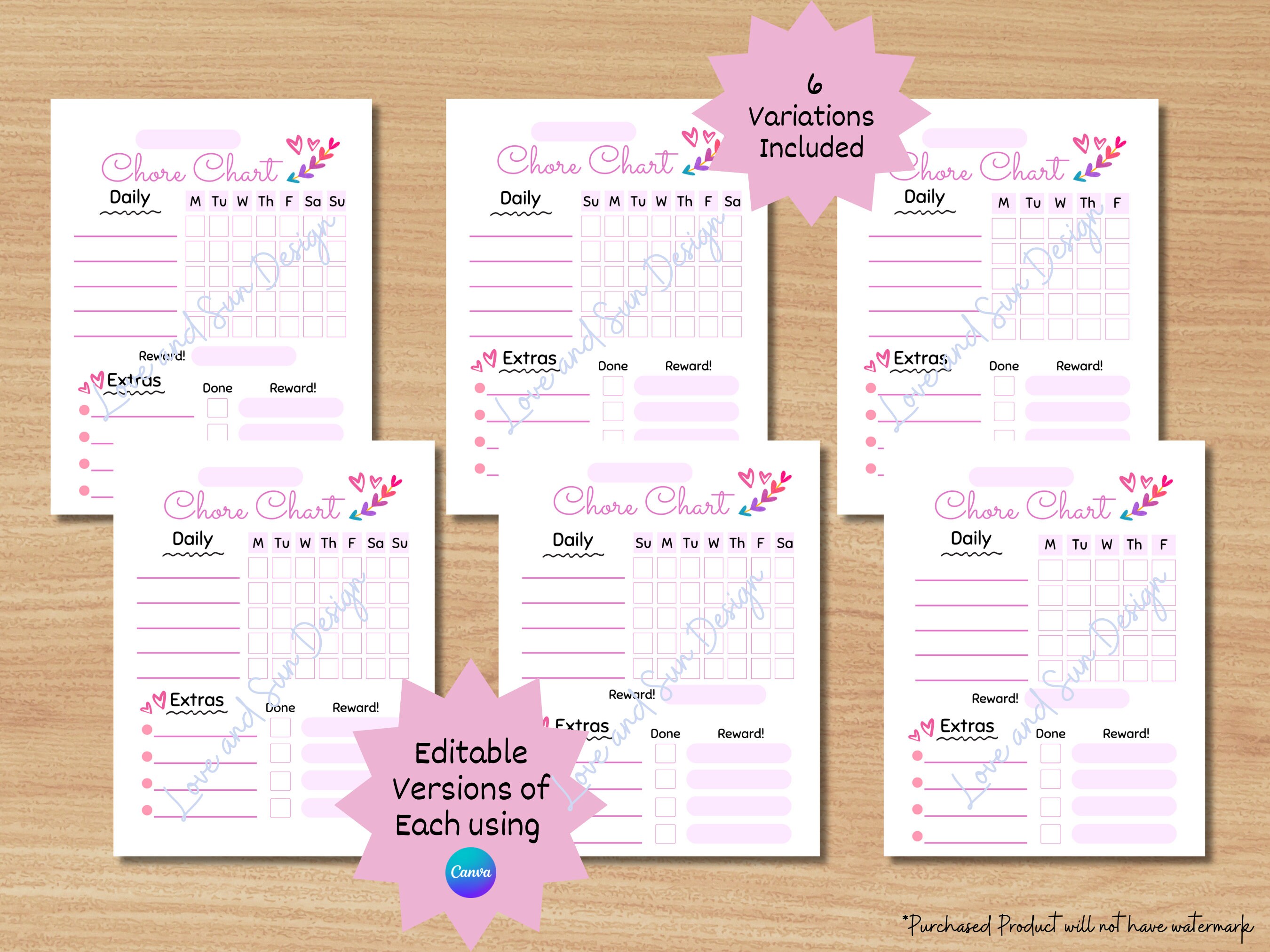 Chore Chart for Kids | Pink Chore Chart | Chore Chart Printable ...