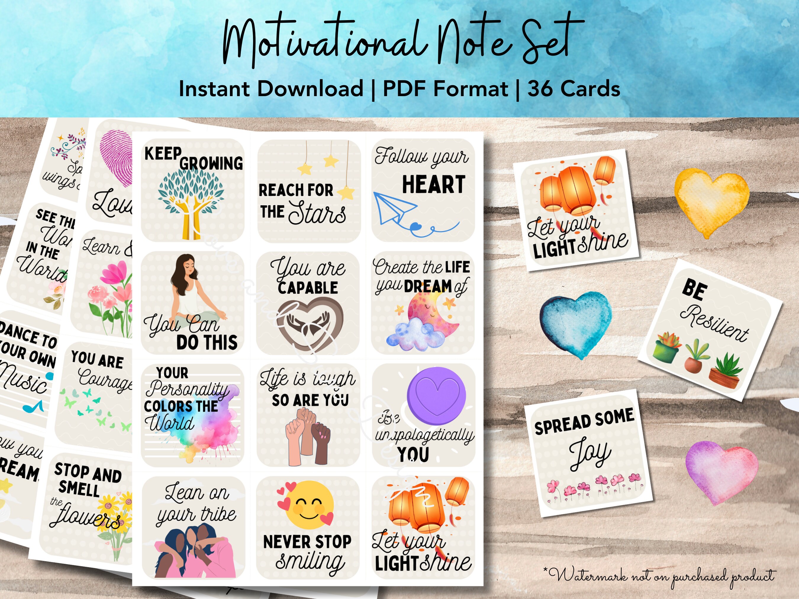 Affirmation Cards Motivational Notes Positivity Notes Printable ...