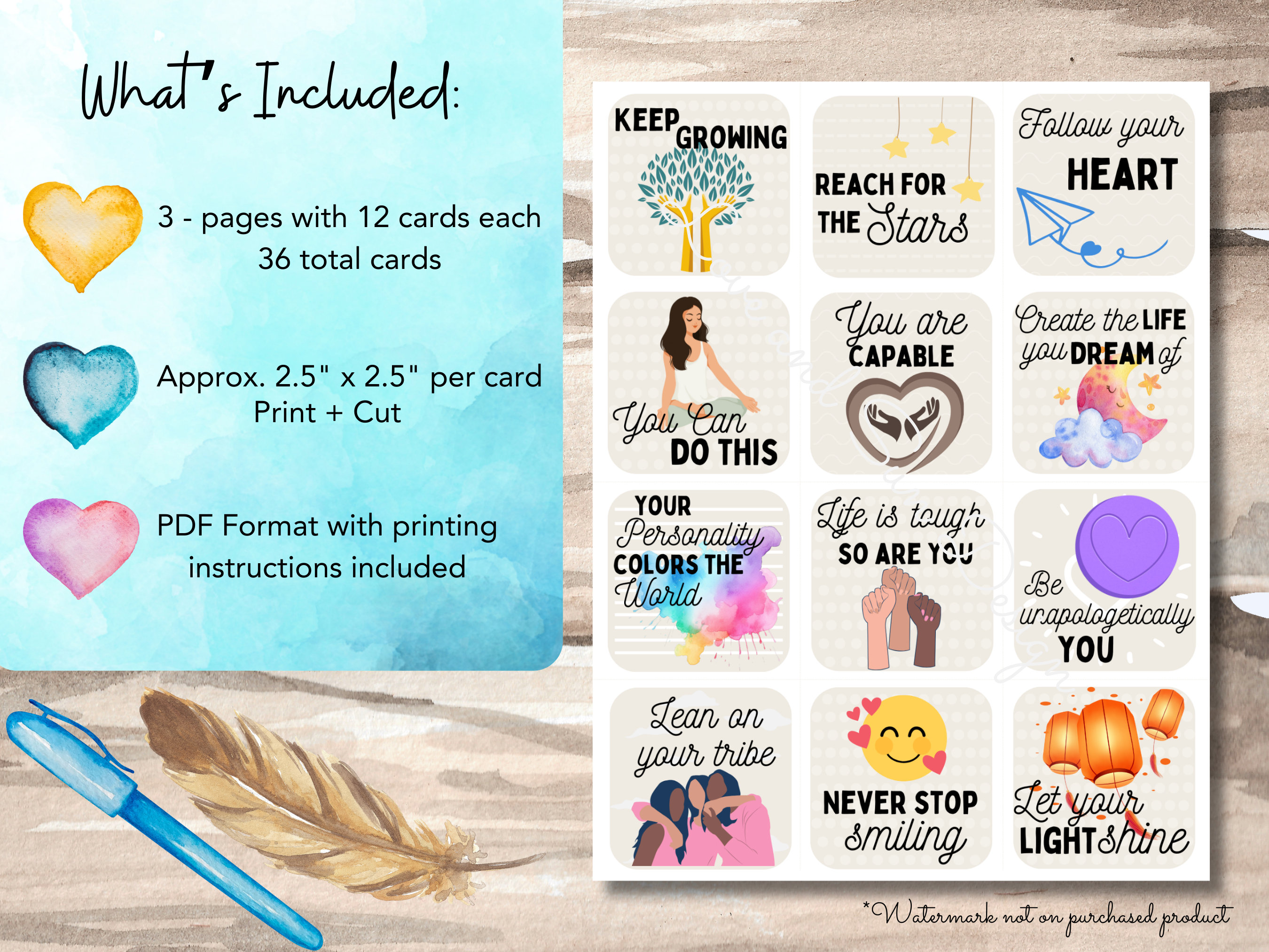 Affirmation Cards Motivational Notes Positivity Notes Printable ...