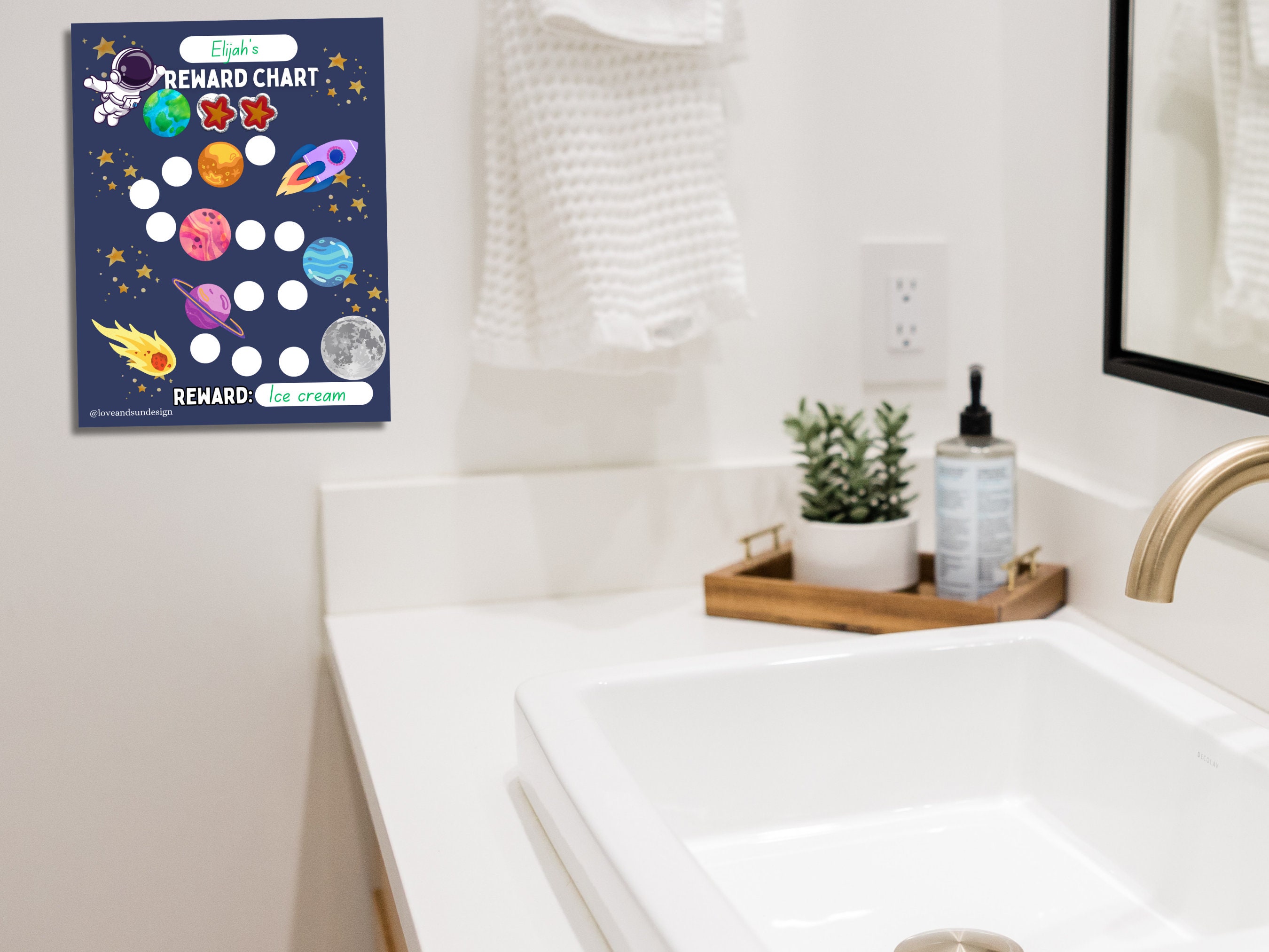 Space Reward Chart Kids Behavior Chart for Kids Reward Chart Kids ...