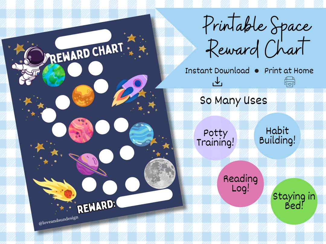 Space Reward Chart Kids Behavior Chart for Kids Reward Chart Kids ...