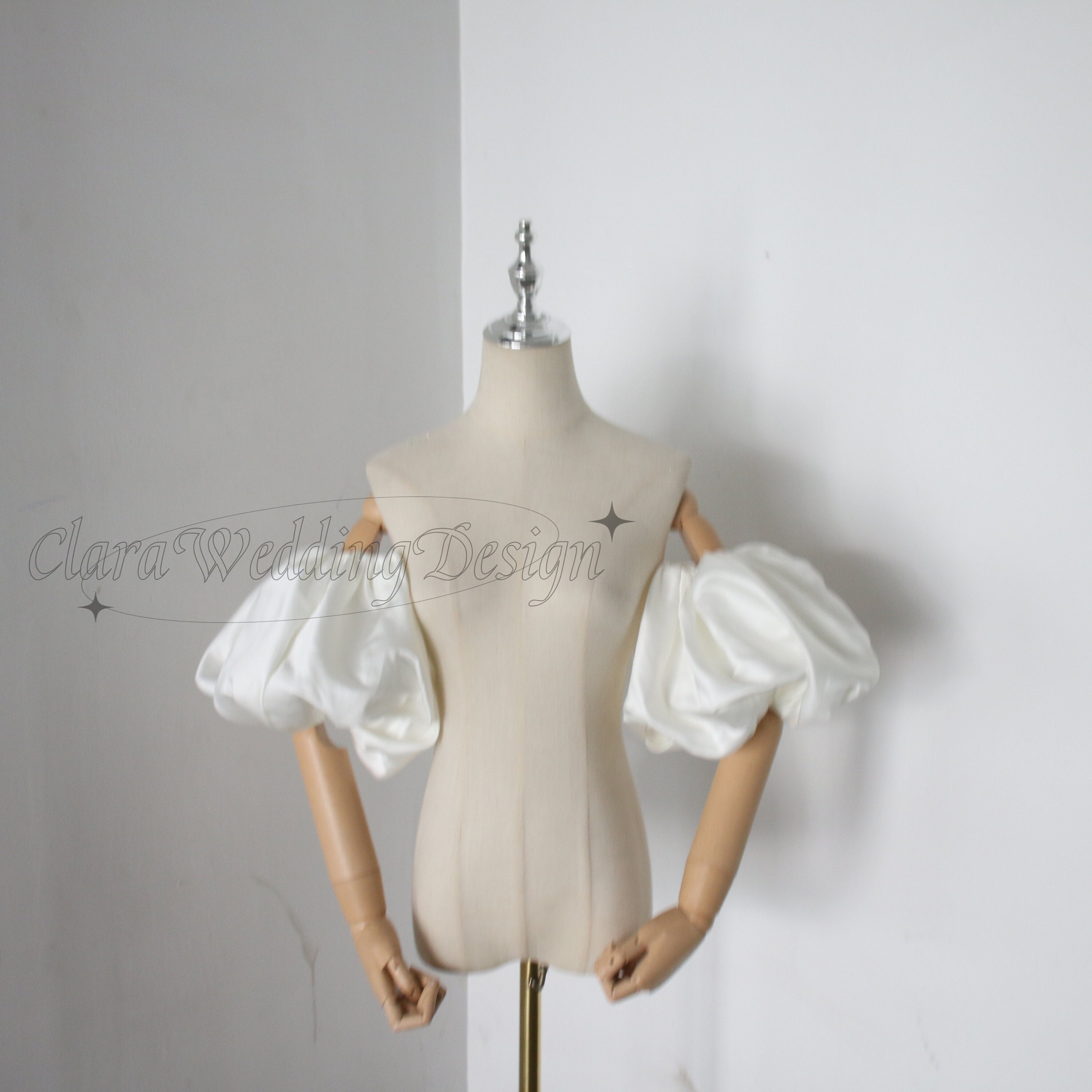 Elegant Puffy Sleeves off Shoulder Gown Sleeves Detachable - Etsy