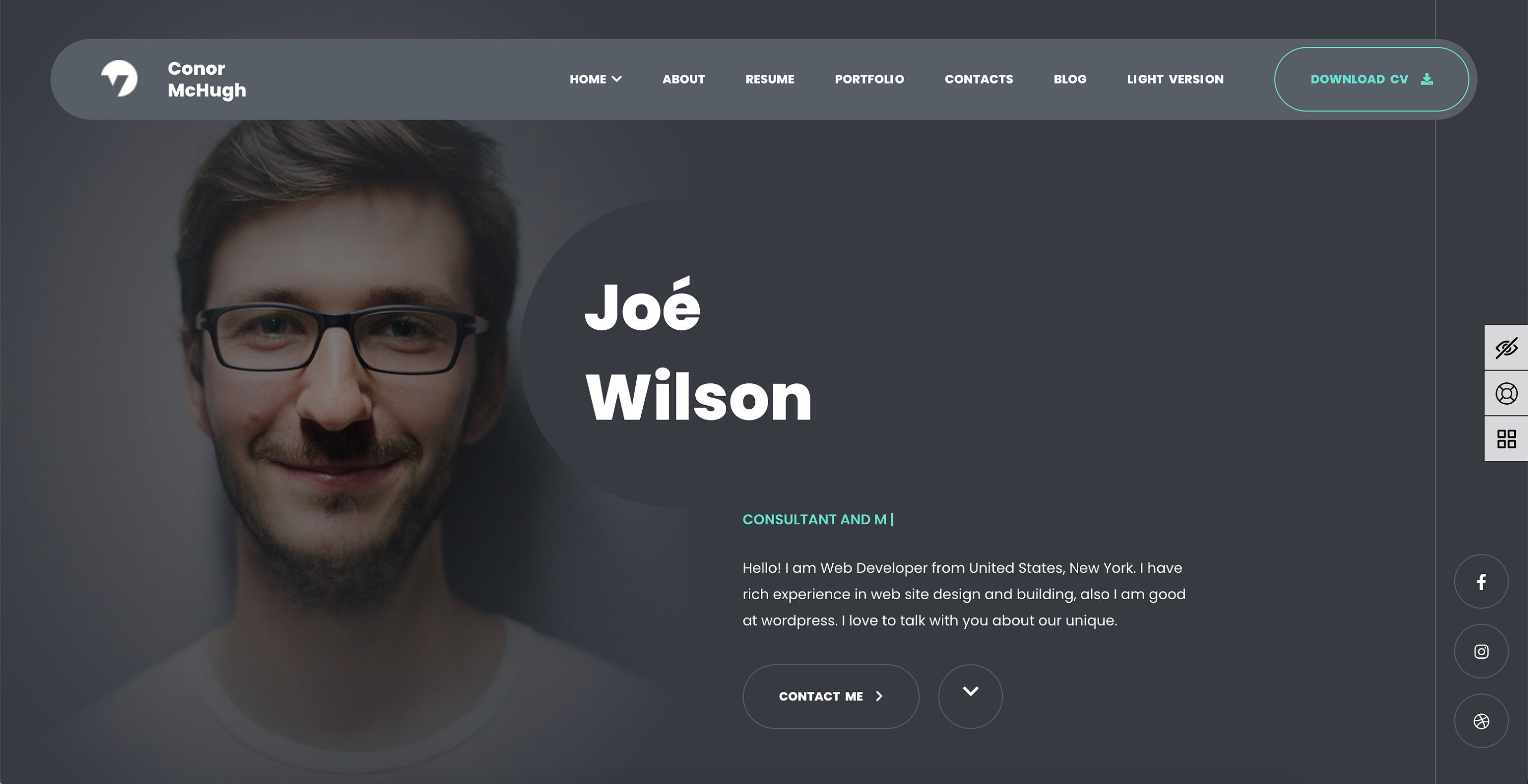 Myour Personal Portfolio Resume Wordpress Elementor Theme CV Resume ...