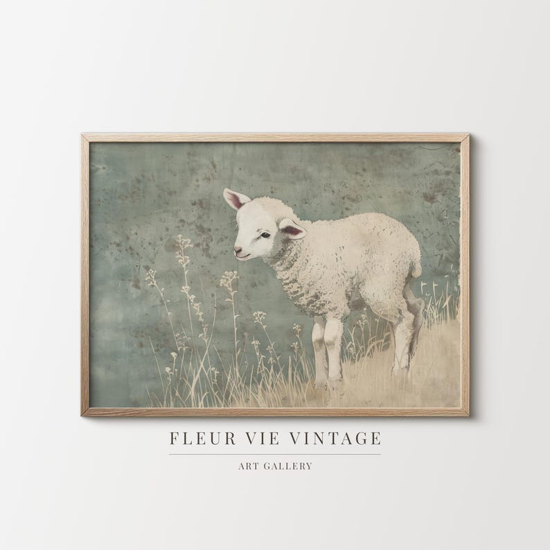 Lamb Art Print, Baby Animal Decor, Digital Download - Etsy