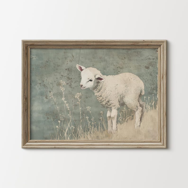 Lamb Art Print, Baby Animal Decor, Digital Download - Etsy