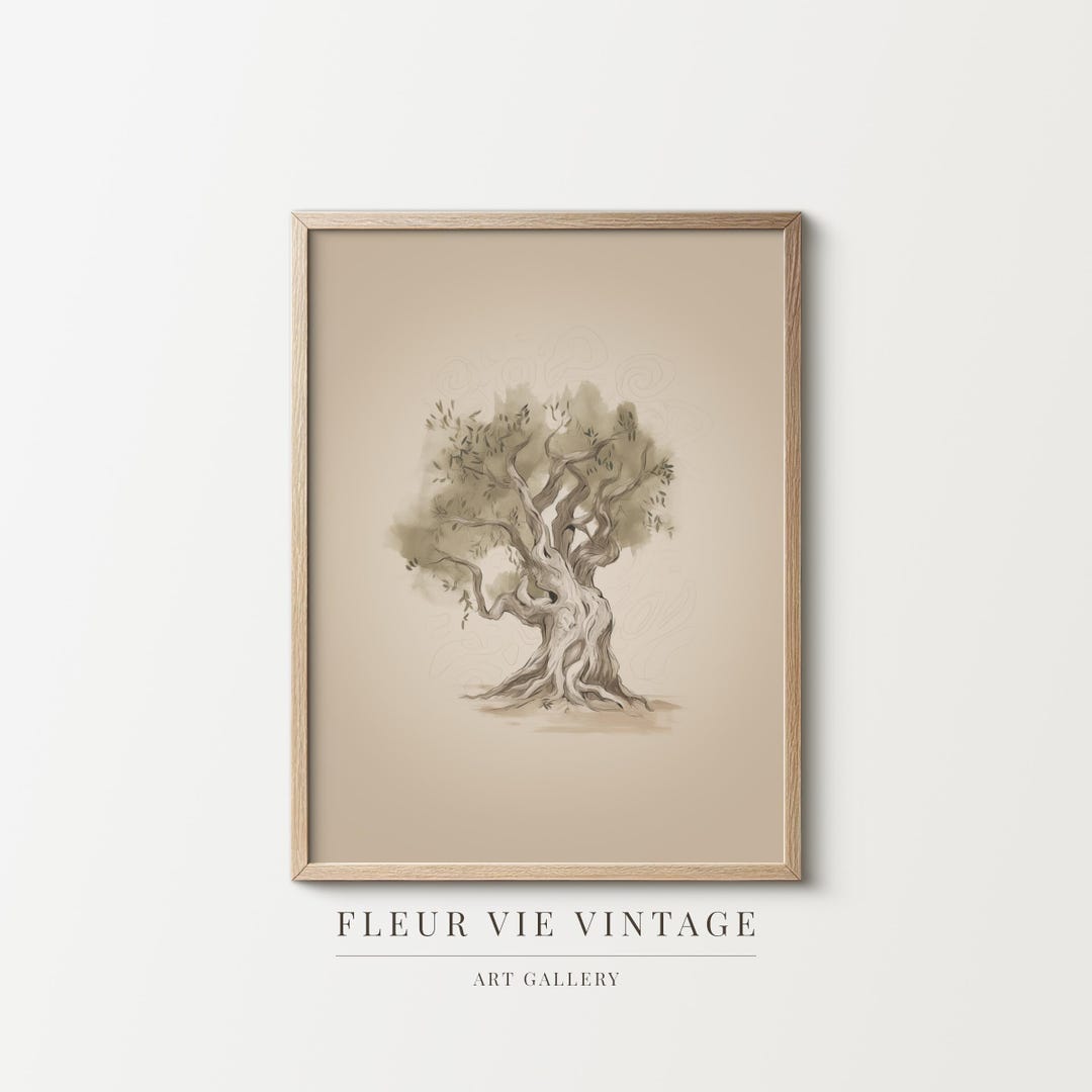Olive Tree Pencil Sketch: Printable Wall Art | Botanical Drawing ...