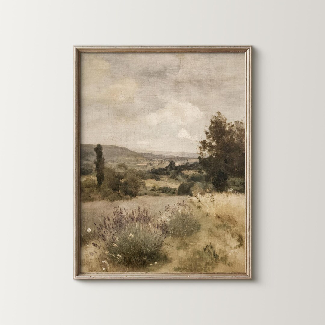 Country Scenery Wall Art, Tuscan Oil Painting: Rustic Landscape ...