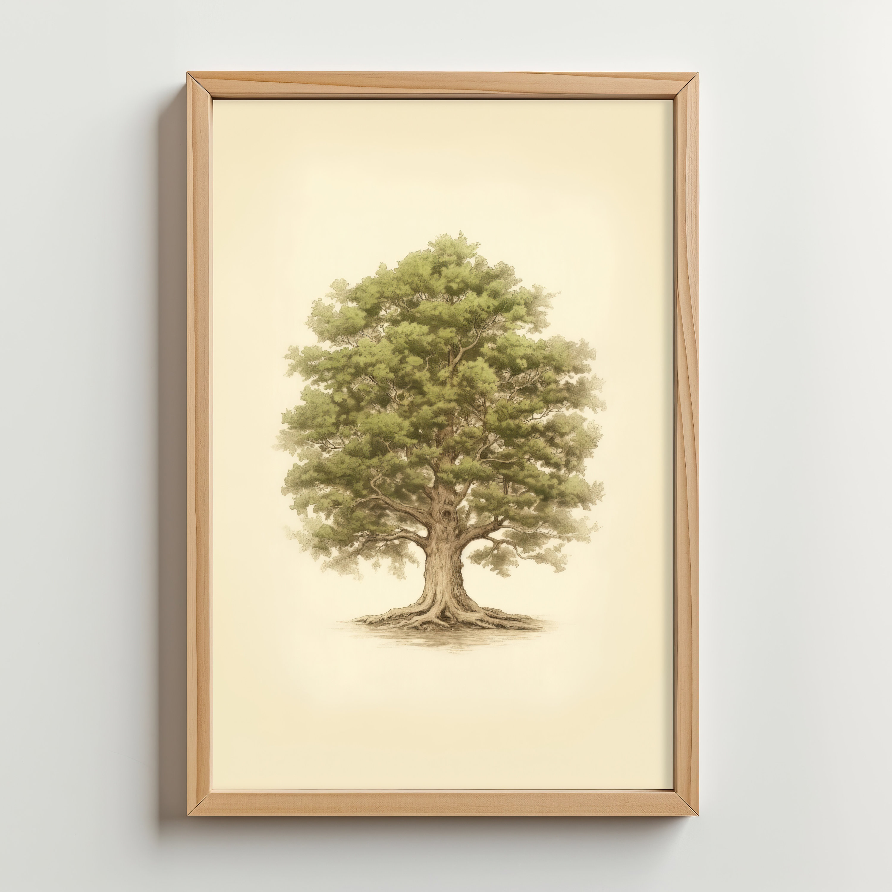 Red Oak Tree Line Drawing: Oak Tree Art Print Nature Wall - Etsy
