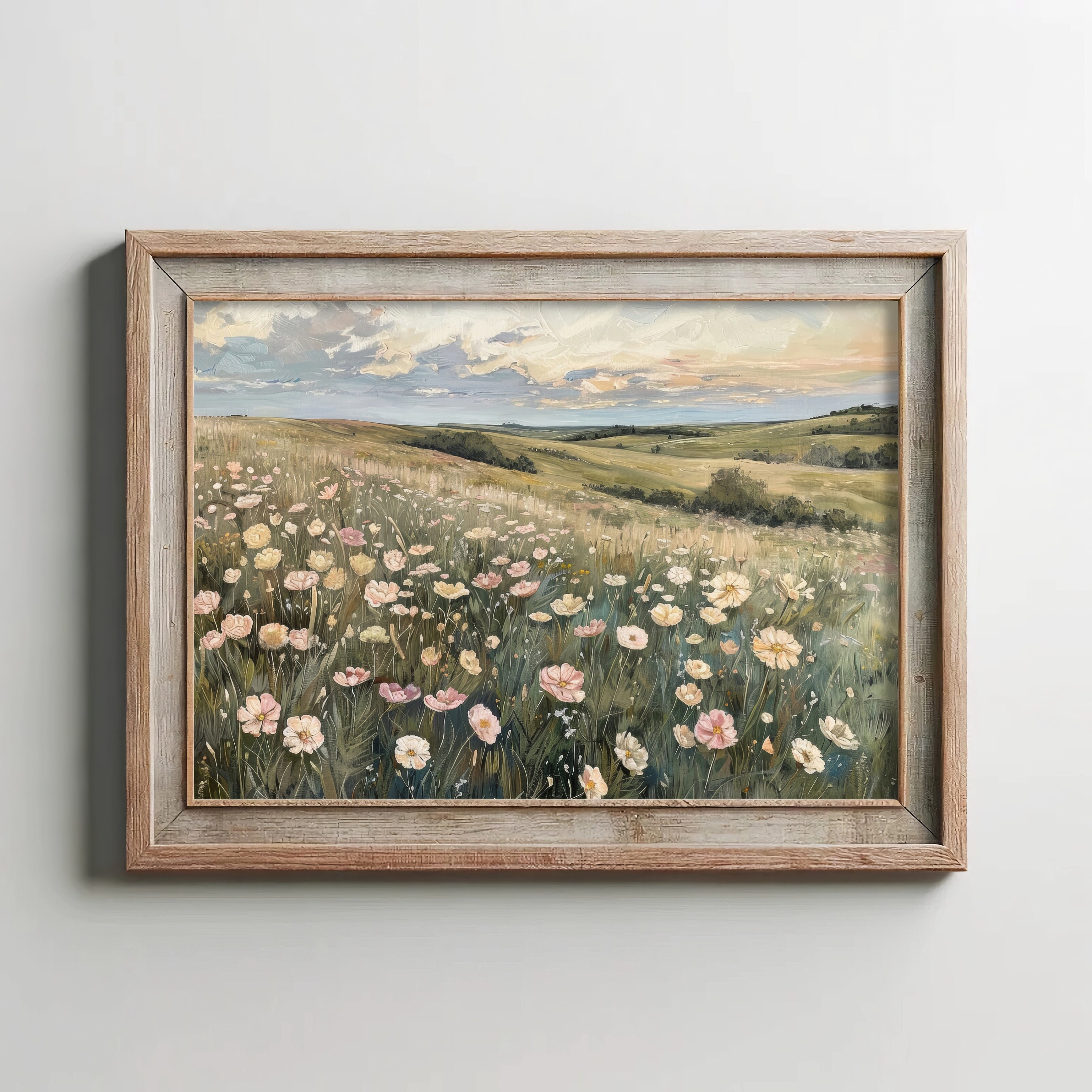 Wildflower Meadow PRINTABLE Wall Art Meadow Painting Spring Meadow ...