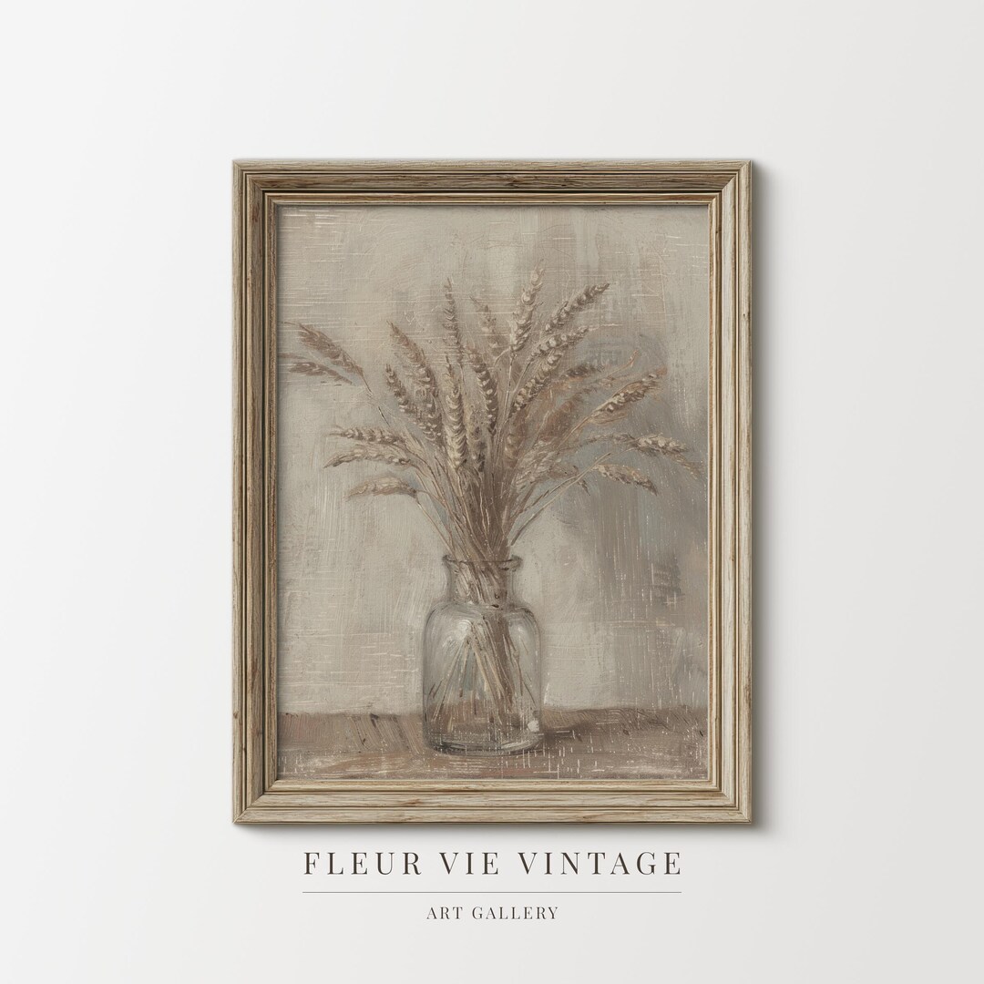 Wheat Stalks Painting - Print Floral Still Life Wall Art - Etsy
