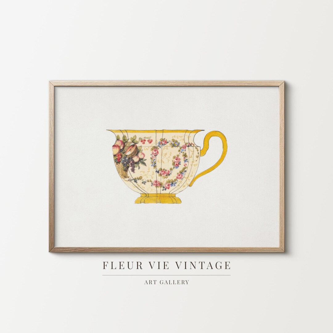 Vintage Tea Cup Print for Modern Home Decor - Etsy