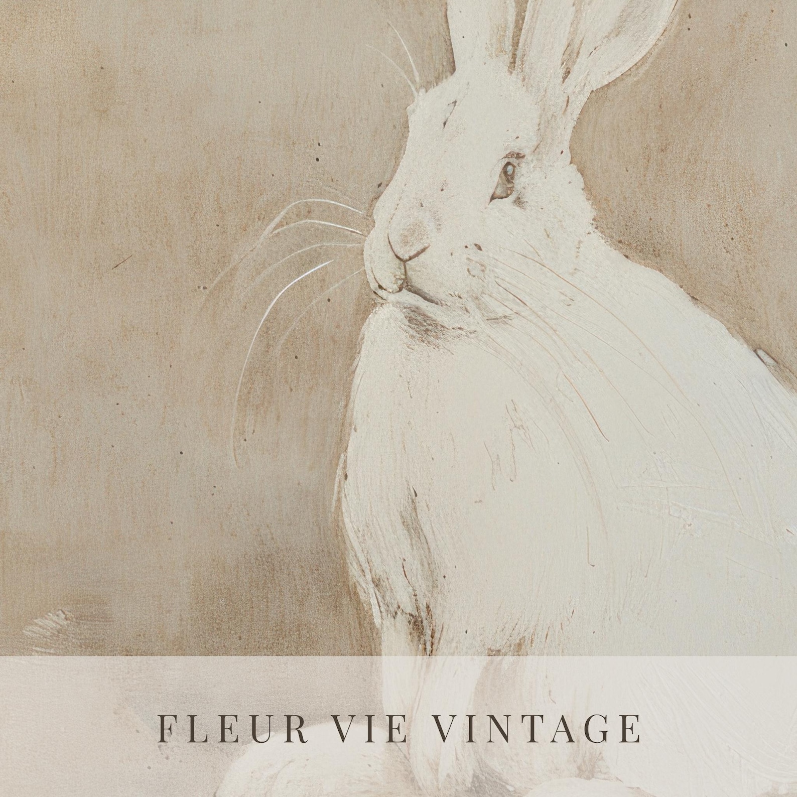 Muted Rabbit Oil Painting: Printable Wall Art, Digital Download, Modern ...