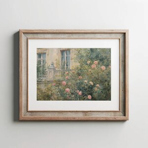 Victorian Rose Garden Oil Painting - Digital Art Decor With Pink Roses ...