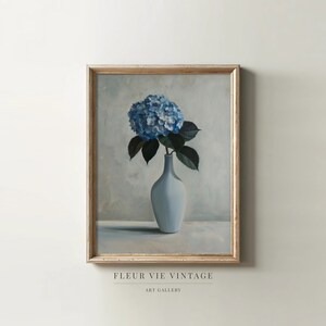 Blue Hydrangea PRINTABLE Wall Art Hydrangea Painting Flower Printable ...