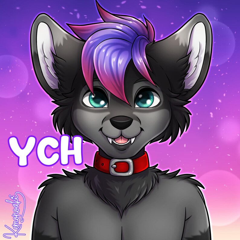 YCH Symmetrical Bust Furry / Anthro Fursona Profile Picture, Con Badge ...
