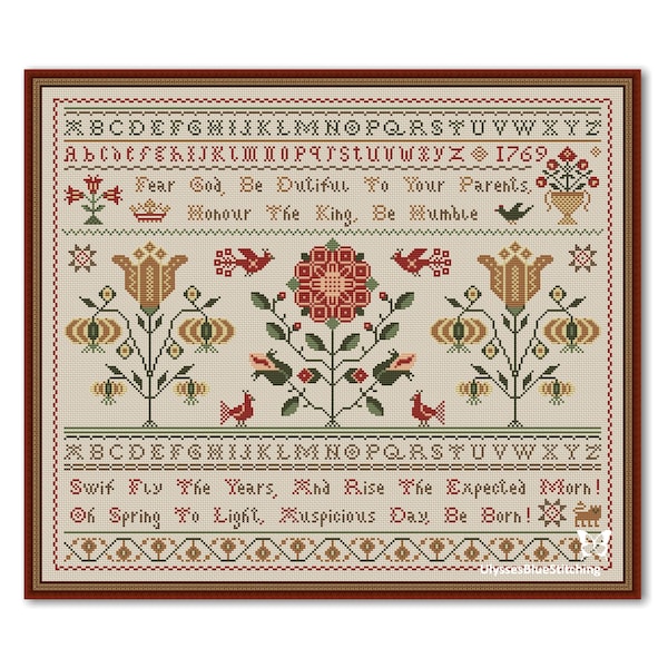 Cross Stitch Sampler Pattern - Etsy