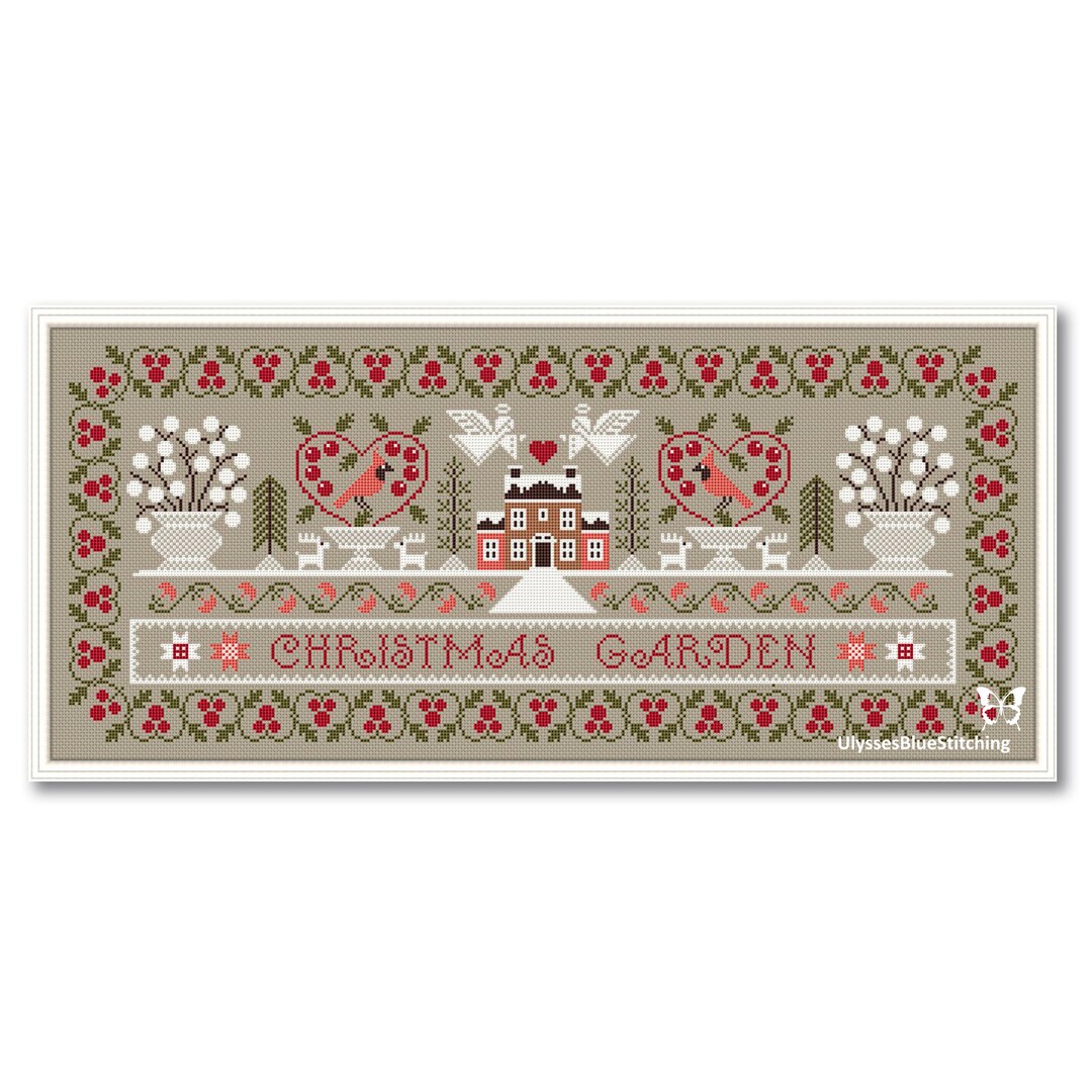 Merry Christmas Sampler, Christmas Garden Sampler, House Christmas ...