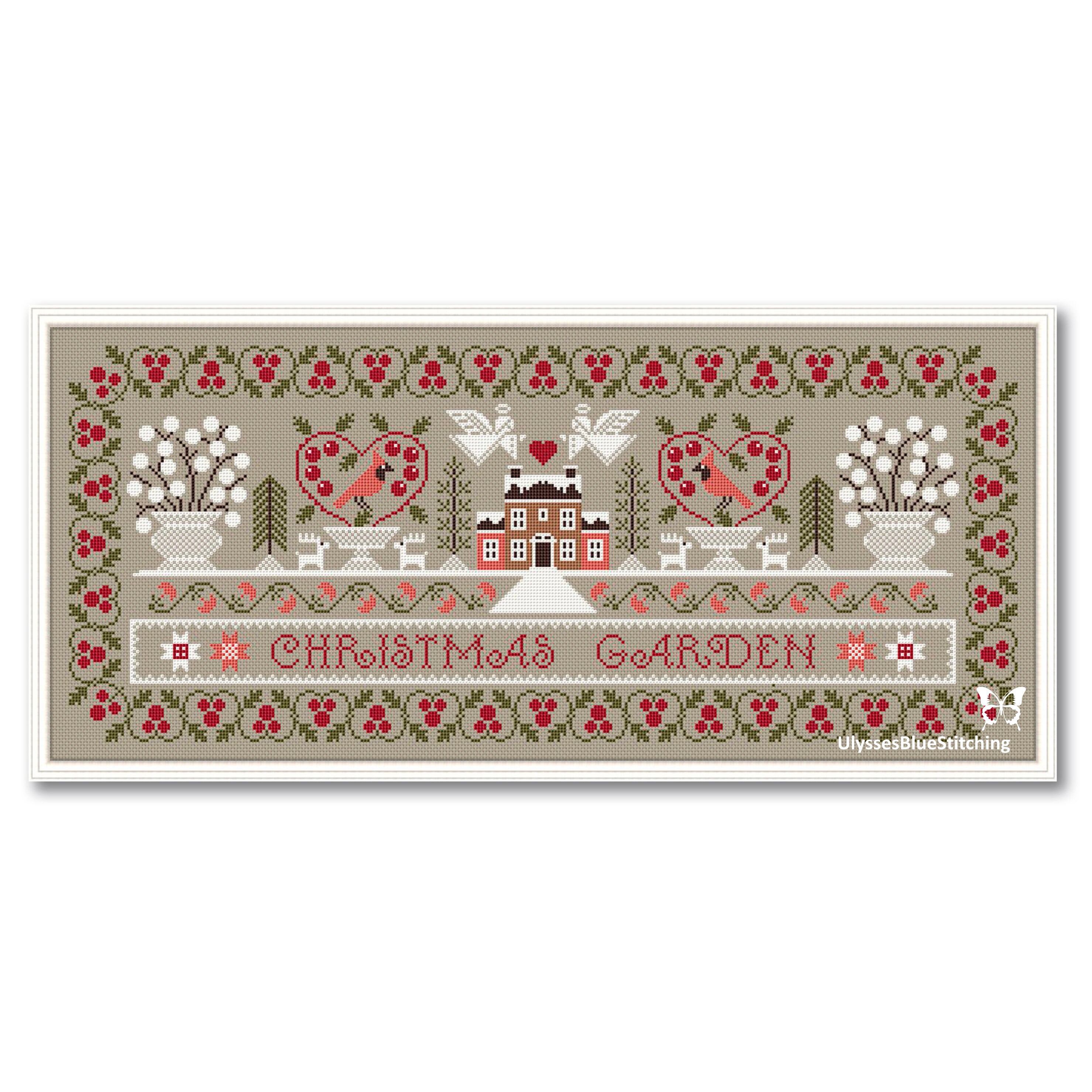 Merry Christmas Sampler, Christmas Garden Sampler, House Christmas ...