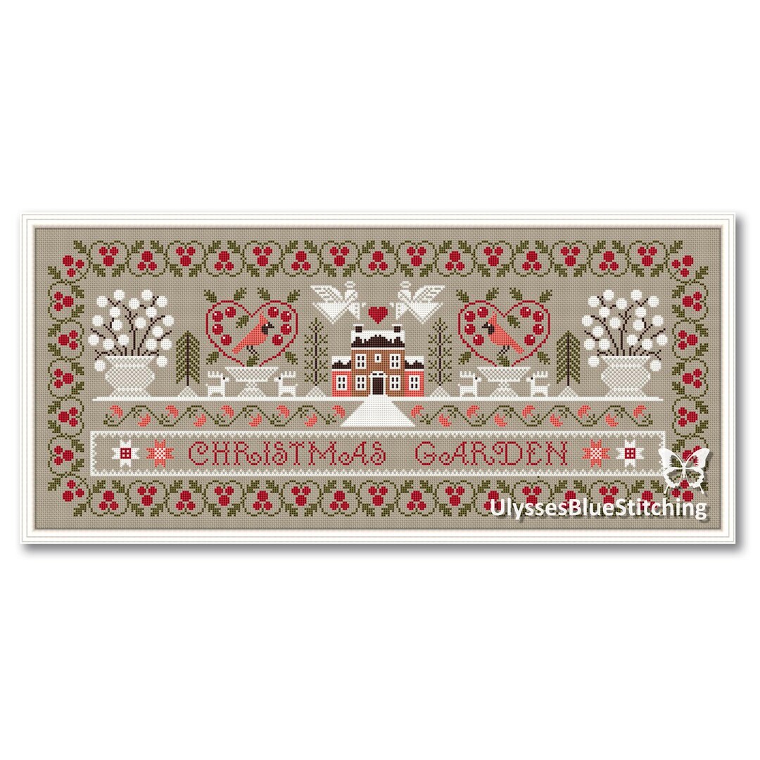 Merry Christmas Sampler, Christmas Garden Sampler, House Christmas ...
