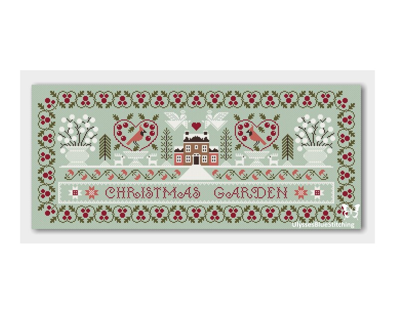 Merry Christmas Sampler, Christmas Garden Sampler, House Christmas ...