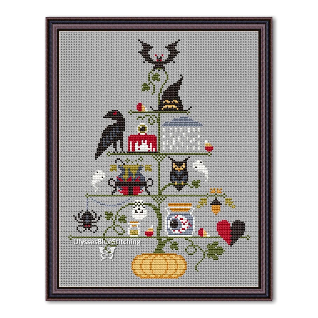 Halloween Cake Stand Cross Stitch Pattern: Spooky Sampler (PDF Pattern) - Etsy