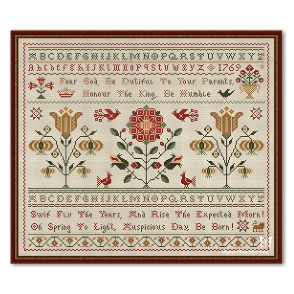 Cross Stitch Sampler Pattern - Etsy