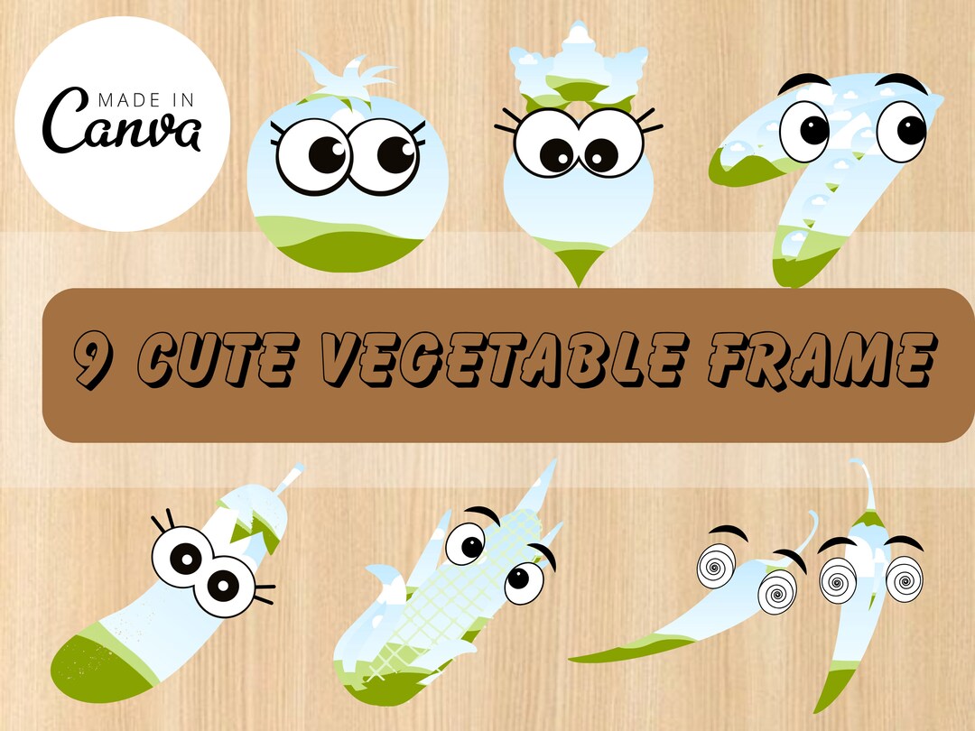 Vegetable Canva Frame Custom Frame Drag and Drop Photo on - Etsy