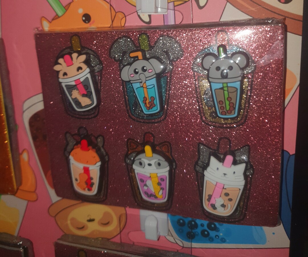 Cute Animal Bubble Tea Croc Charms 1 Six Pcs Decorative Clog Charms ...
