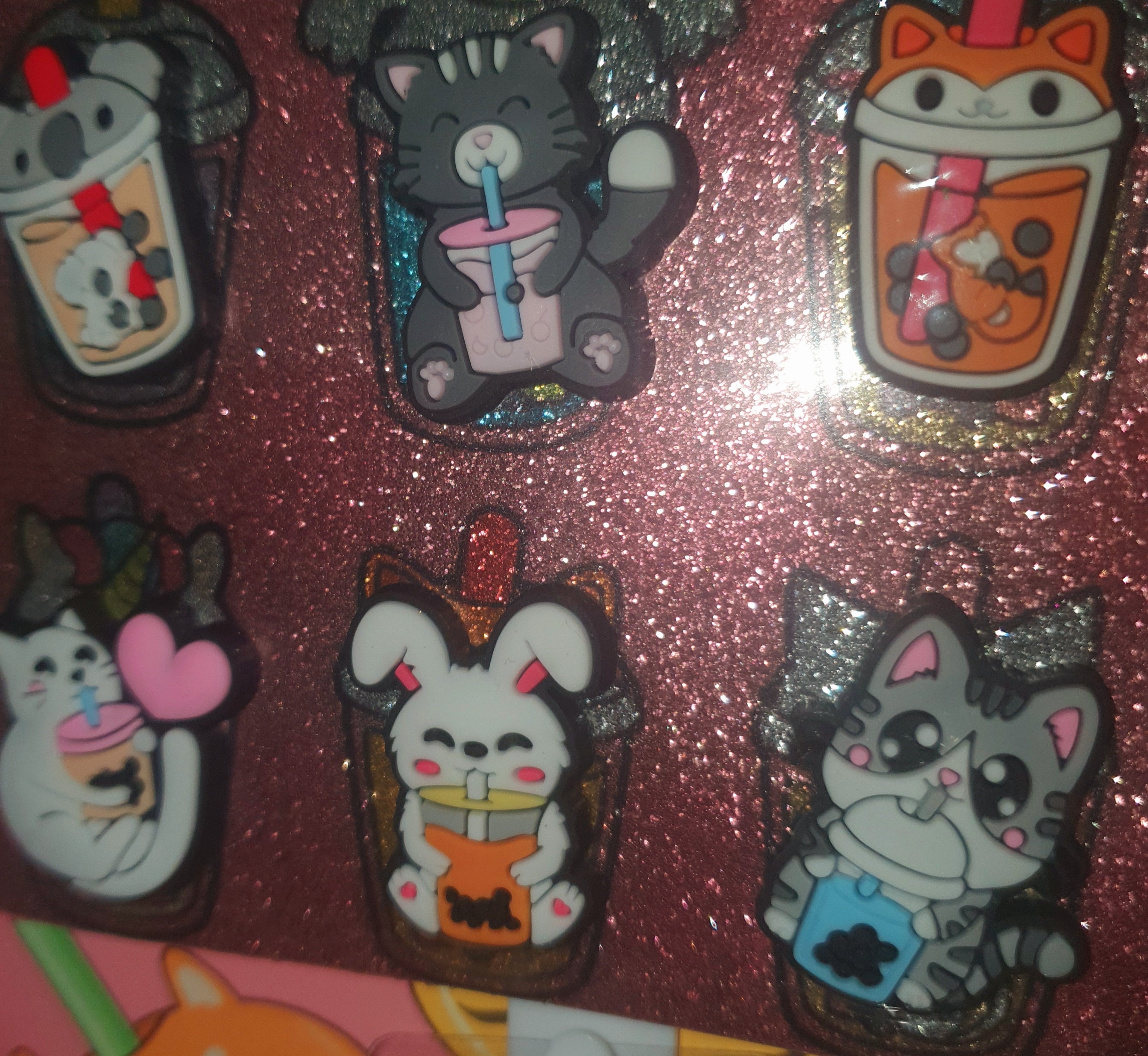 Cute Animal Bubble Tea Croc Charms 1 Six Pcs Decorative Clog Charms ...