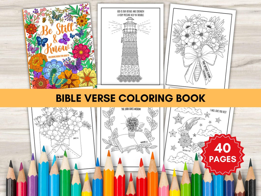 Be Still and Know: Bible Verse Coloring Book for Teens & Adults ...
