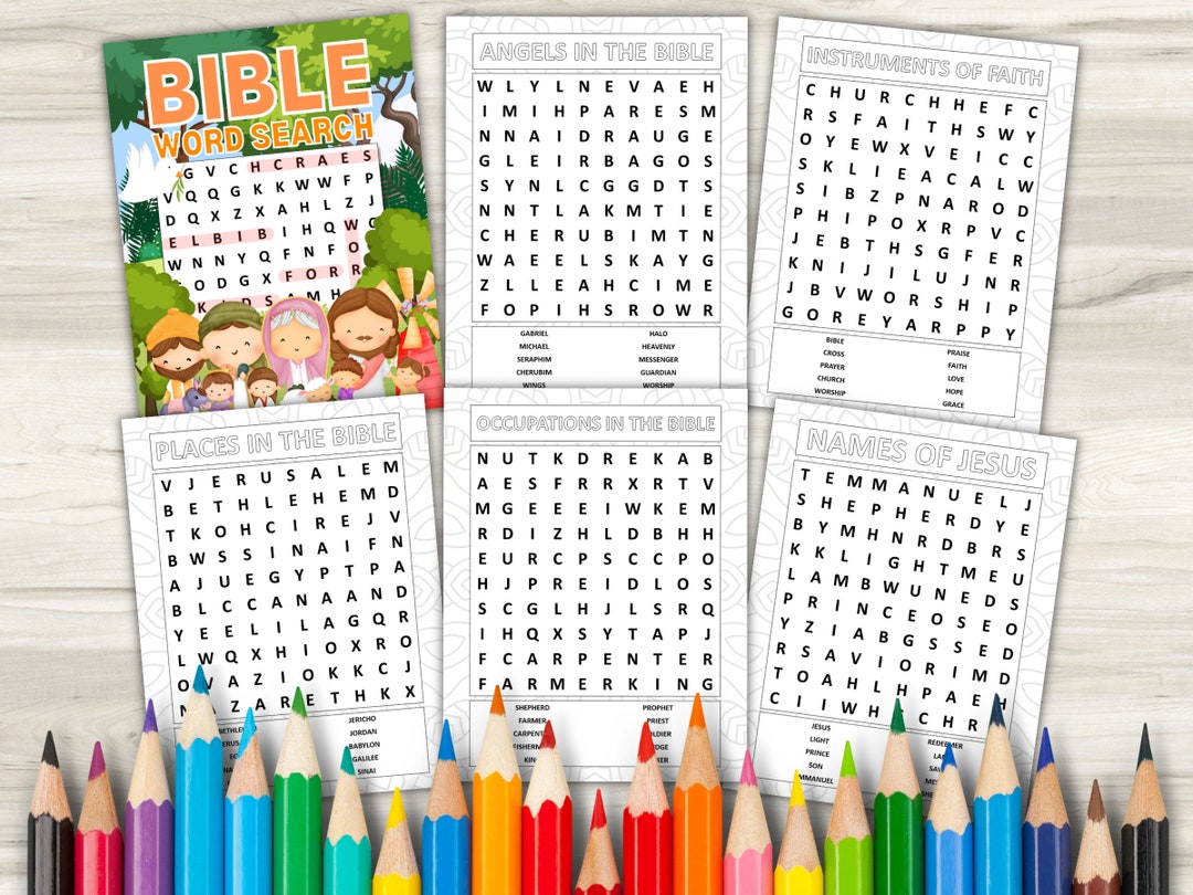 Bible Word Search Puzzle Activity Book for Kids Sunday School - Etsy