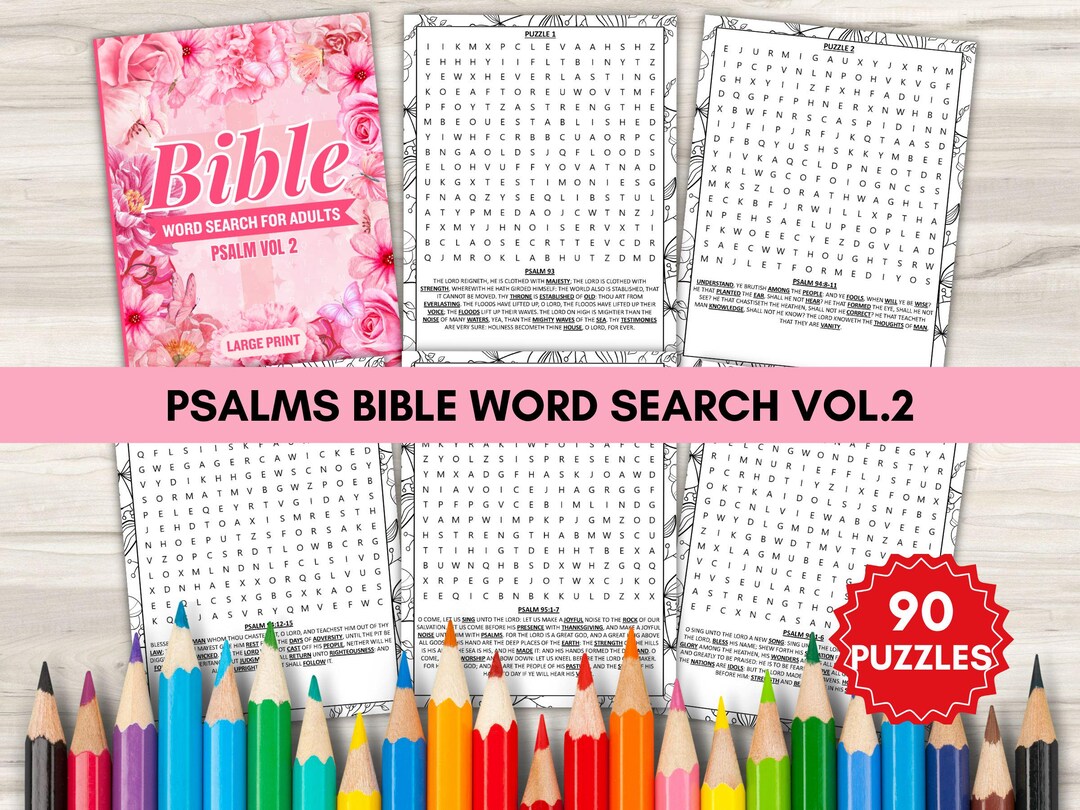 Psalms Bible Word Search Vol.2 Christian Printable Bible Word Find Book ...